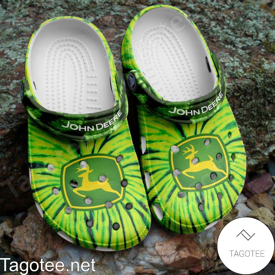 John Deere Logo Tie Dye Crocs Clogs - Tagotee
