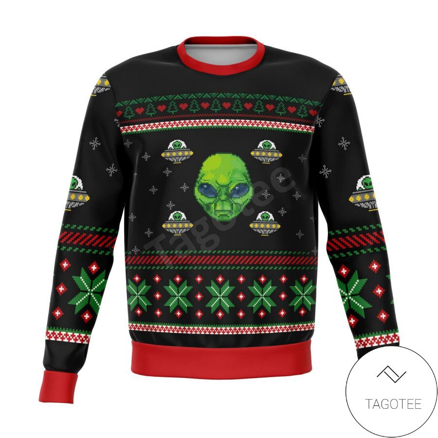 Area 51 Alien Xmas Ugly Christmas Sweater - Tagotee
