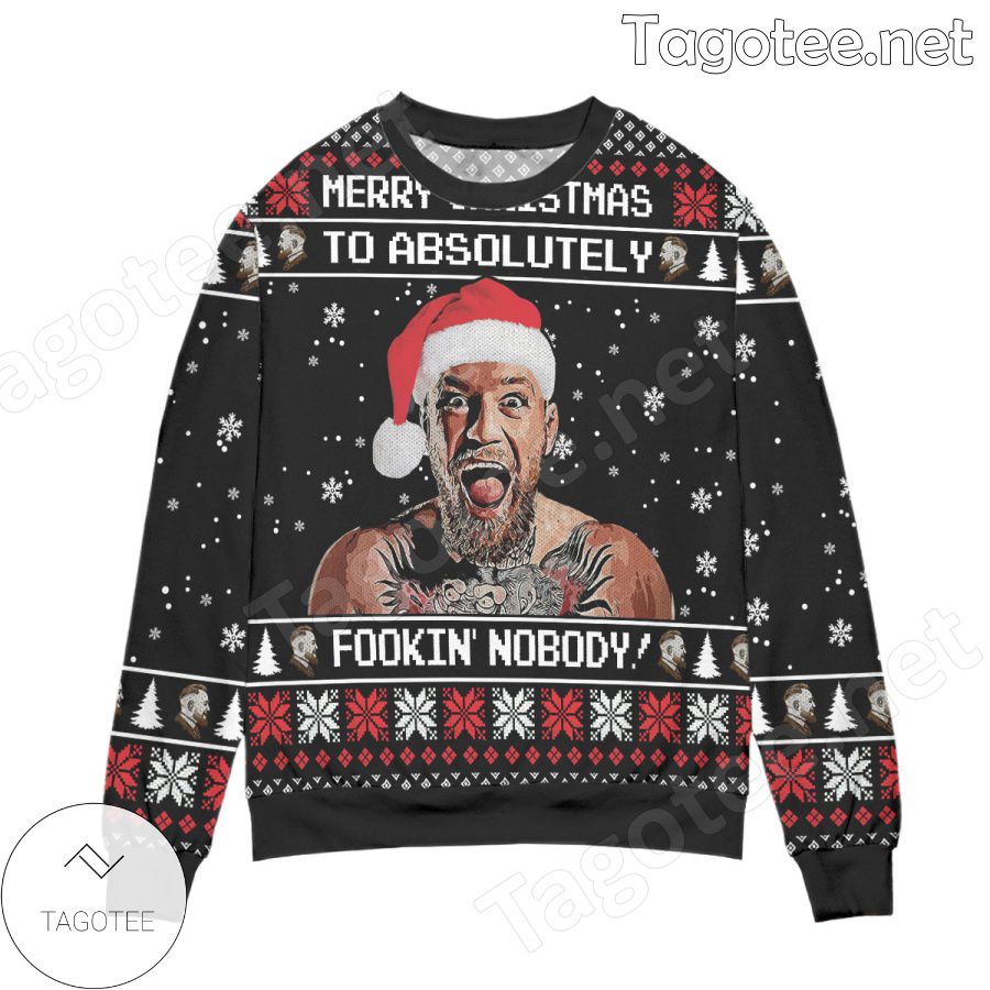 Conor McGregor Merry To Fookin' Nobody Holiday Ugly Christmas Sweater ... Conor McGregor Merry To Fookin' Nobody Holiday Ugly Christmas Sweater ...