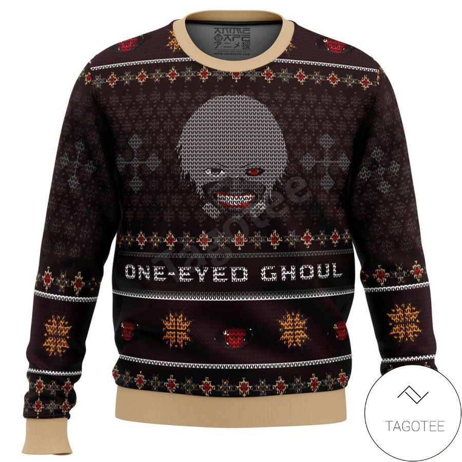 Ken Kaneki One Eyed Ghoul Tokyo Ghoul Manga Anime Xmas Ugly Christmas Sweater Tagotee