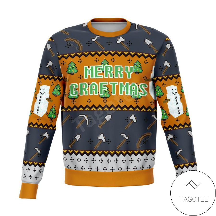 Merry Minecraftmas Xmas Ugly Christmas Sweater Tagotee