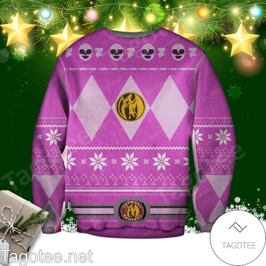 Pink Power Rangers Xmas Ugly Christmas Sweater - Tagotee