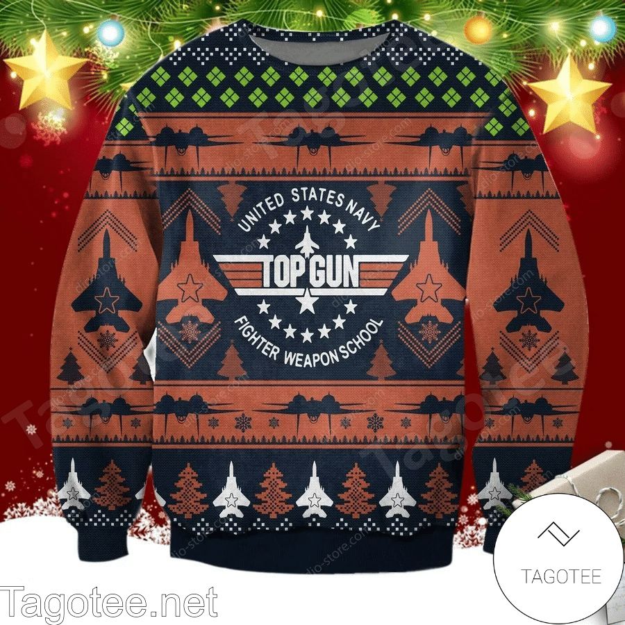 Now I Have A Machine Gun Sweater Top Gun Fighter Jet Christmas Sweater ...