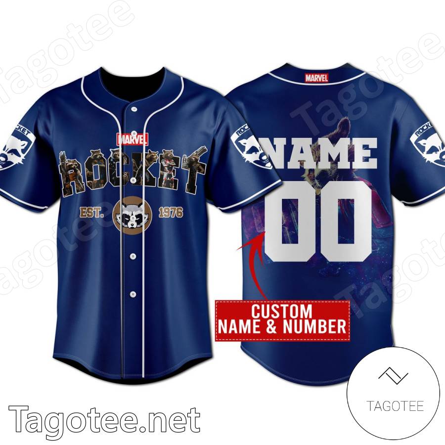 Marvel Rocket Est 1976 Personalized Baseball Jersey - Tagotee