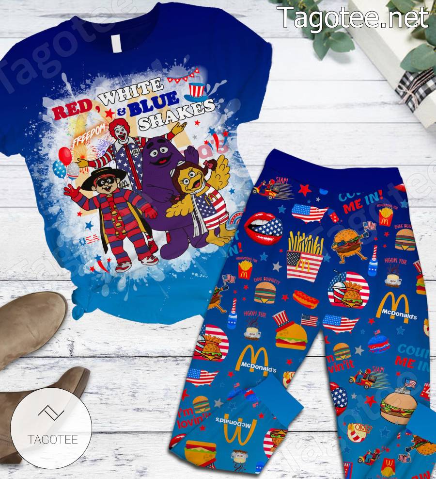 Red White And Blue Shakes Pajamas Set - Tagotee