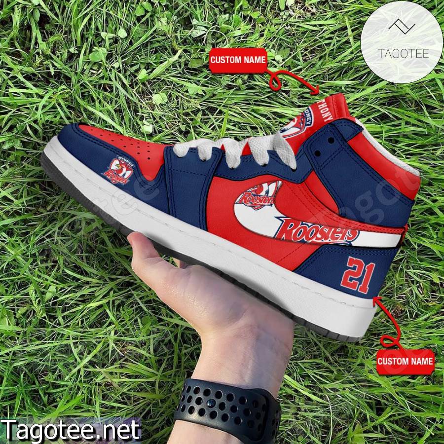 Sydney Roosters Club Custom Air Jordan High Top Shoes - Tagotee
