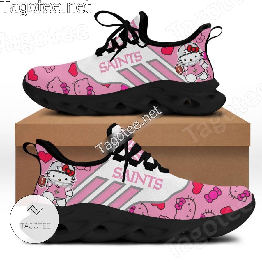 New Orleans Saints NFL Hello Kitty Girl Running Sneakers - Tagotee