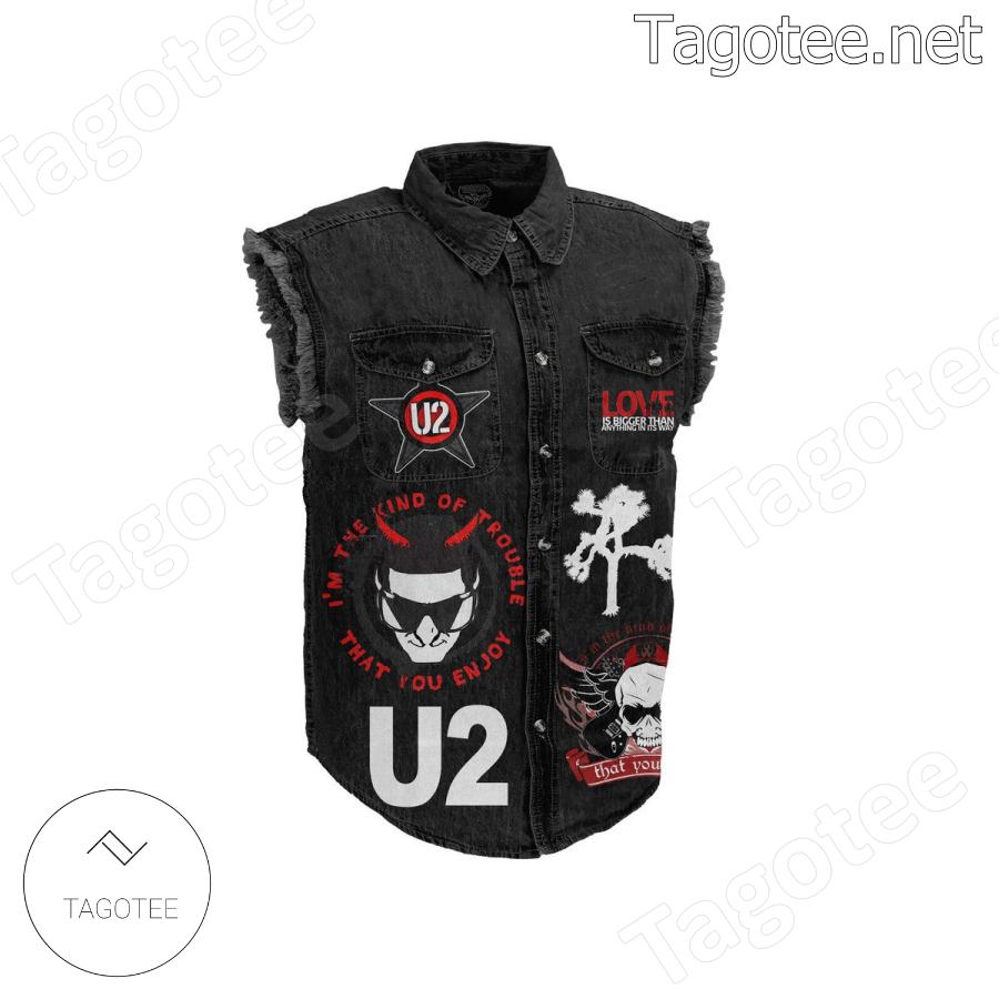 U2 Sunday Bloody Sunday Denim Vest Jacket - Tagotee
