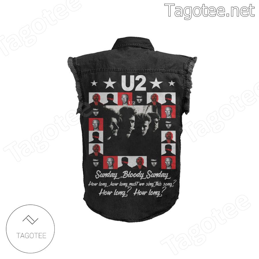 U2 Sunday Bloody Sunday Denim Vest Jacket - Tagotee